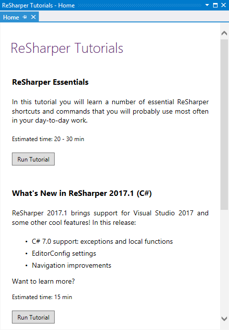 Resharper Interactive Tutorials获取更新net工具博客 Bob体育官方app下载